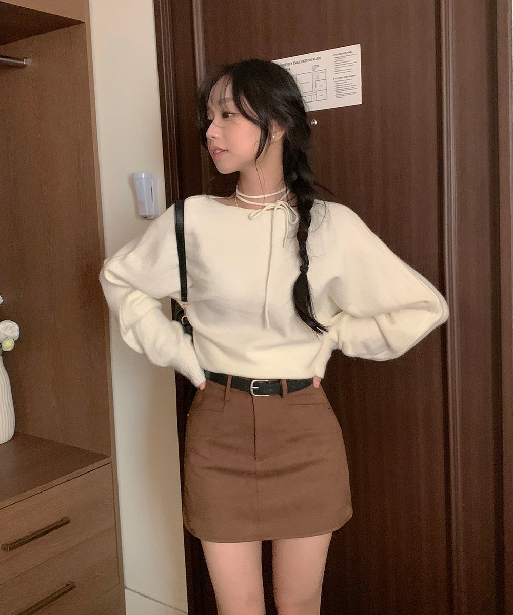 Choker Boat Neck Knitwear 🇰🇷🇹🇭 Hazy Daze Studio